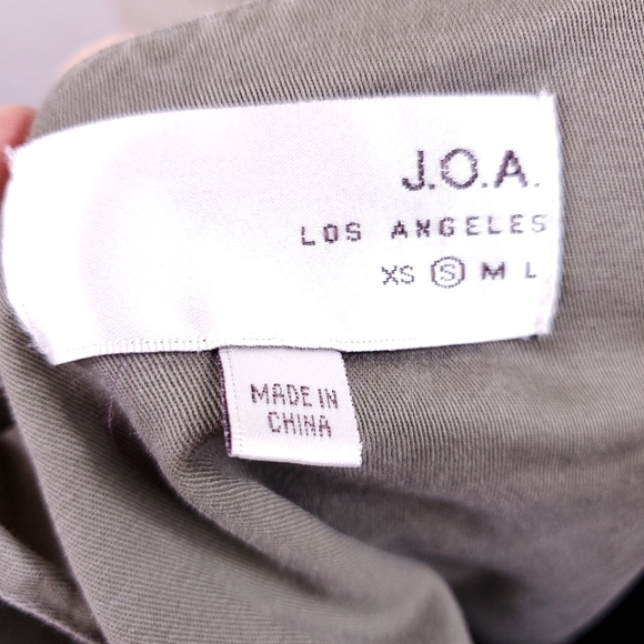 J.O.A. | Dresses | Joa Los Angeles Olive Green Open Back Cotton Dress ...